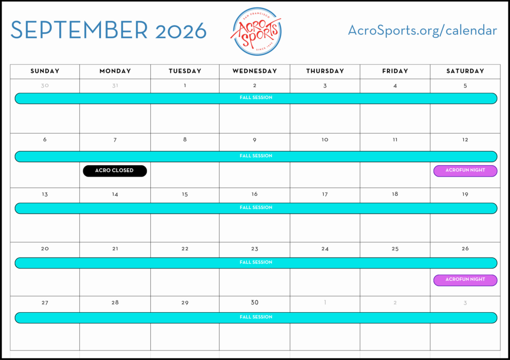 AcroSports Calendar - AcroSports